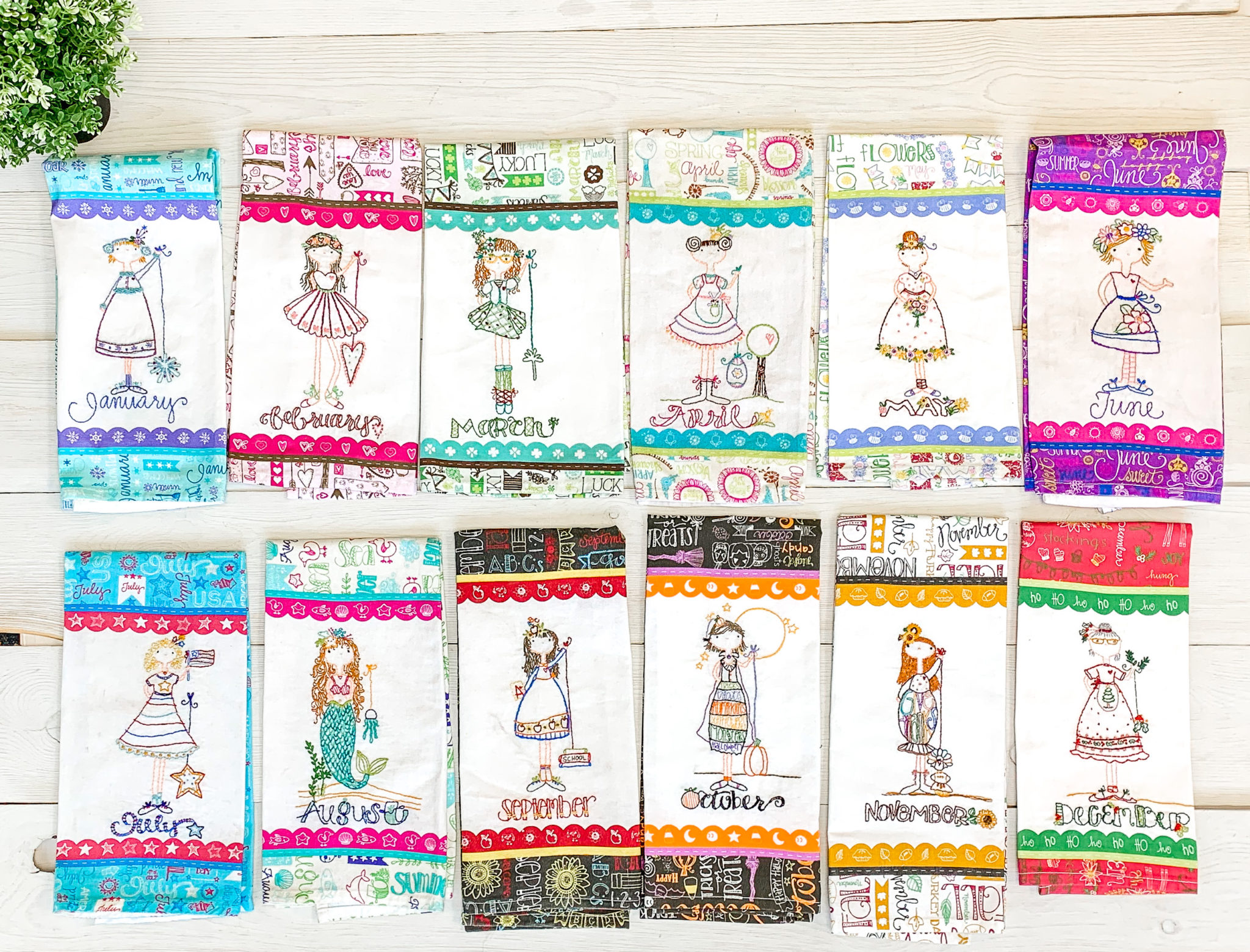 Calendar Girls Tea Towel Stitch Club